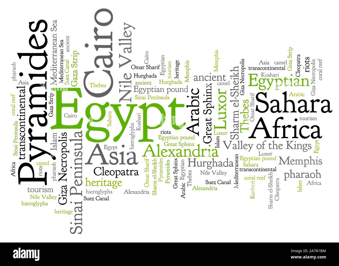 Egypt - African country word cloud illustration. Word collage Stock ...