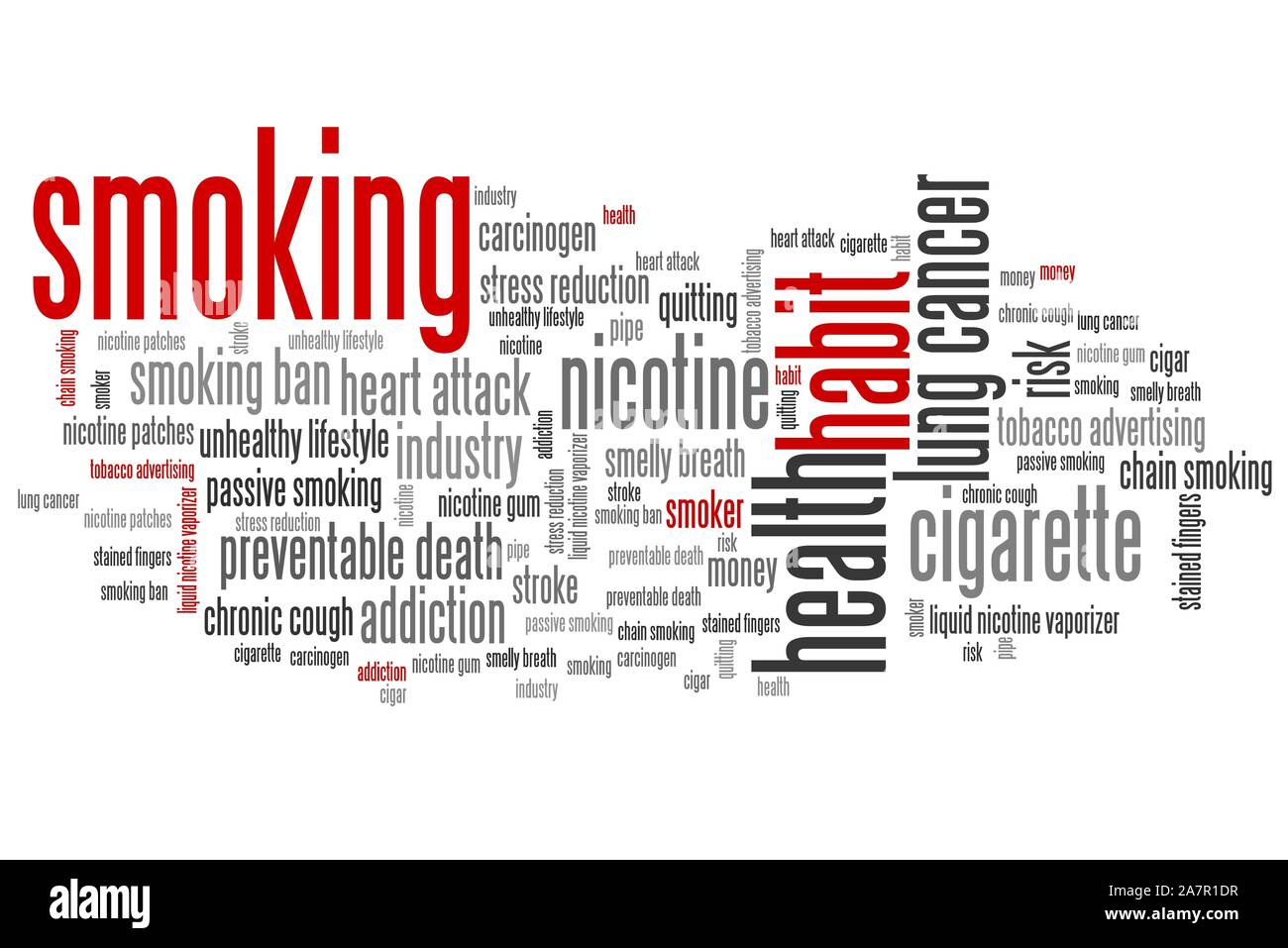 Smoking issues and concepts word cloud illustration. Word collage ...