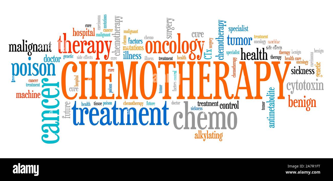 Chemo therapy treatment - cancer treatment type word cloud Stock Photo ...