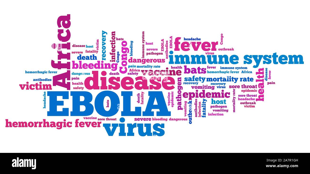 Ebola - virus sickness in Africa. Word cloud sign Stock Photo - Alamy
