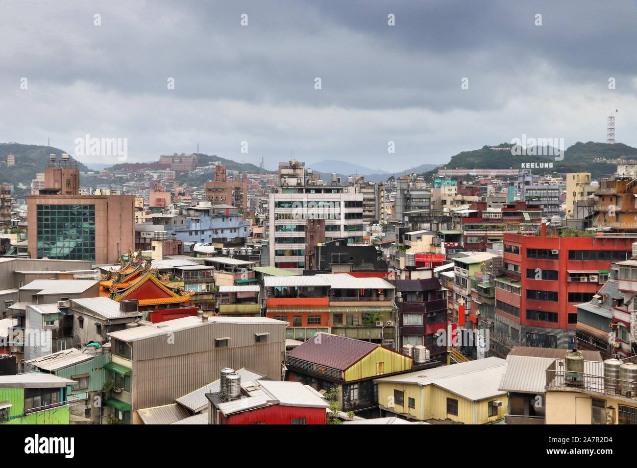 Keelung city, Taiwan - urban cityscape with modern architecture Stock ...