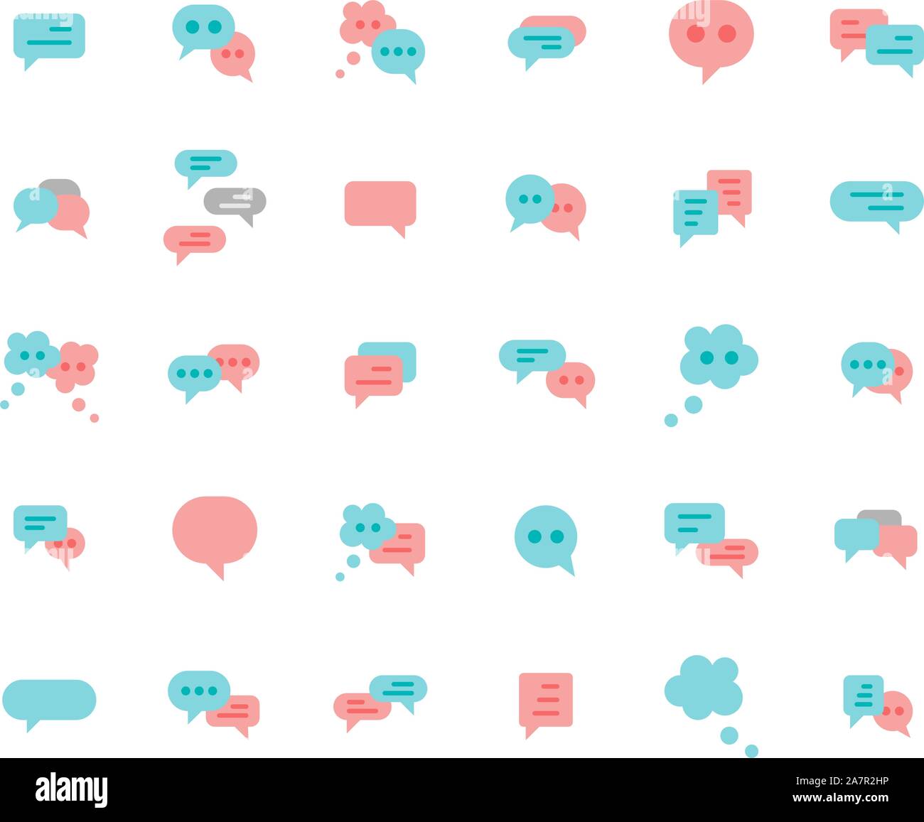 Speech Bubble flat icon set. Vector and Illustration Stock Vector Image ...