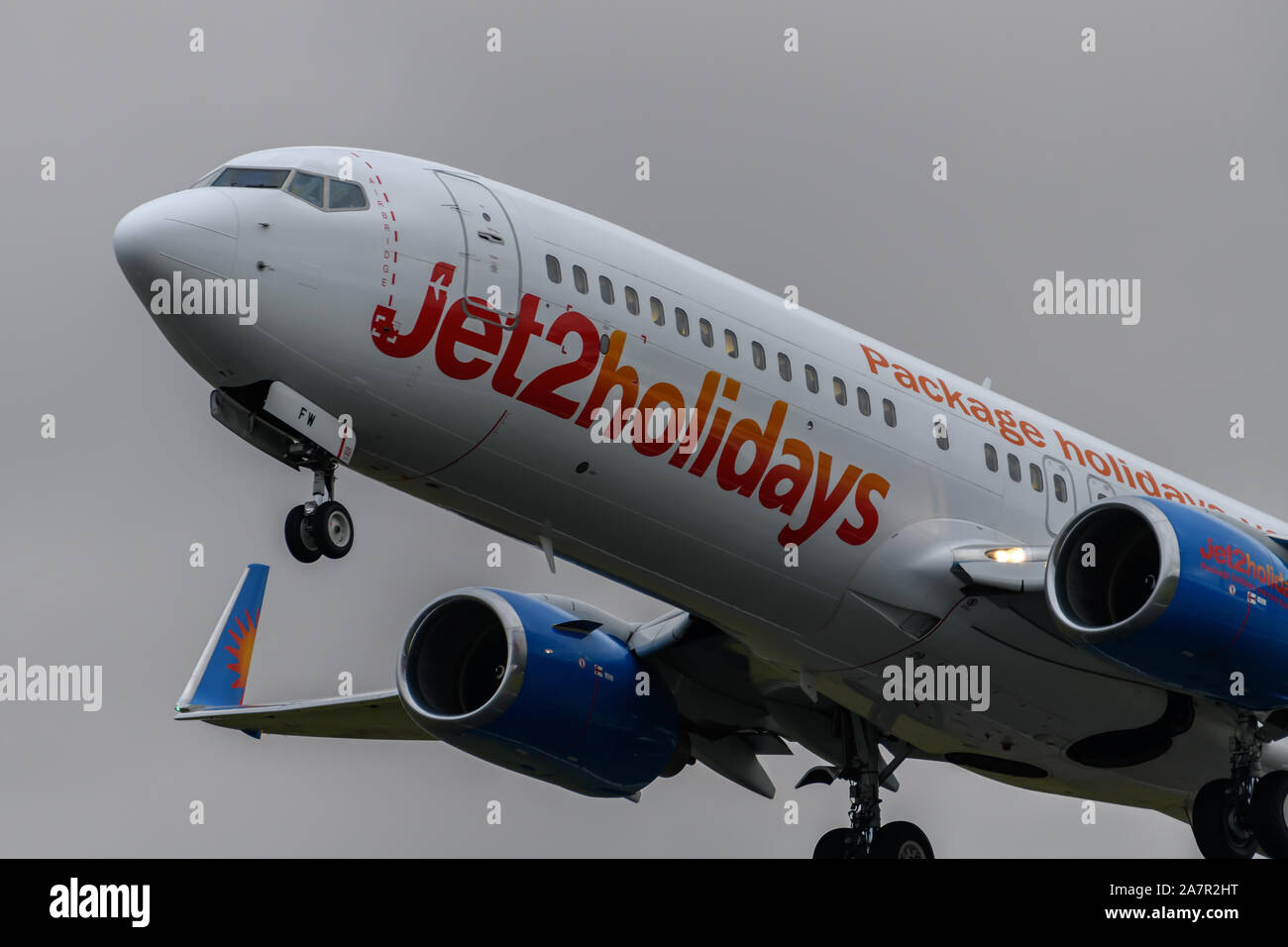 Jet 2 Airlines Boeing 737 departing Manchester Airport Stock Photo - Alamy