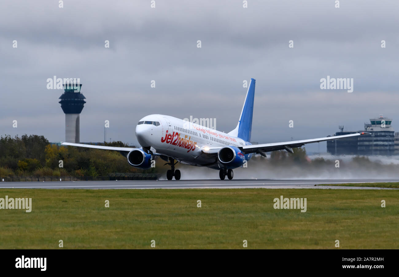 Jet 2 Airlines Boeing 737 departing Manchester Airport Stock Photo - Alamy