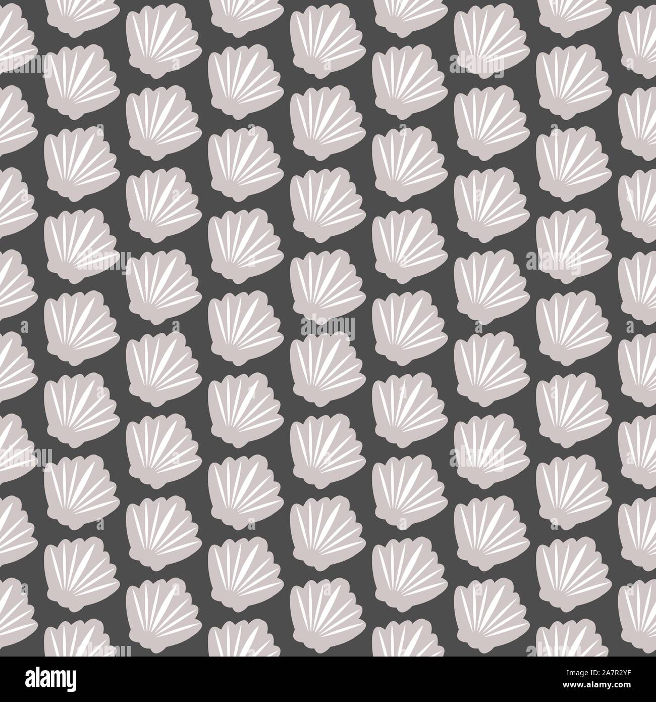 Seashell seamless pattern on black. Repeating pattern. Vector ...