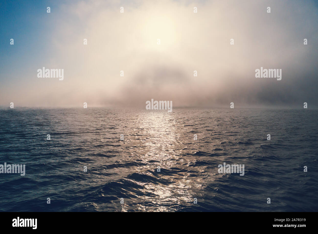 Aerial fog above water morning hi-res stock photography and images - Alamy