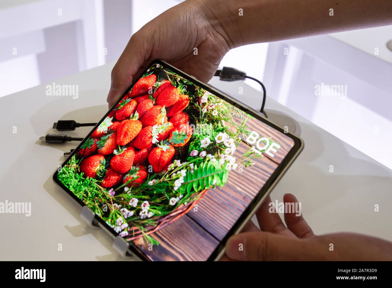 --FILE--A BOE display panel is displayed at the stand of Chinese ...