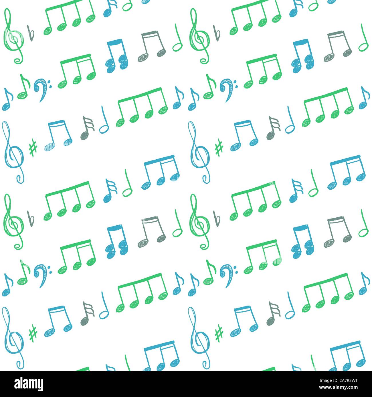 Music notes and clefs seamless pattern - vector musical texture Stock ...