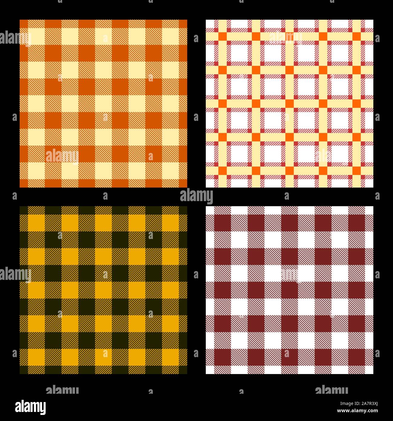Checkered background illustration. Set of colorful checkered seamless ...