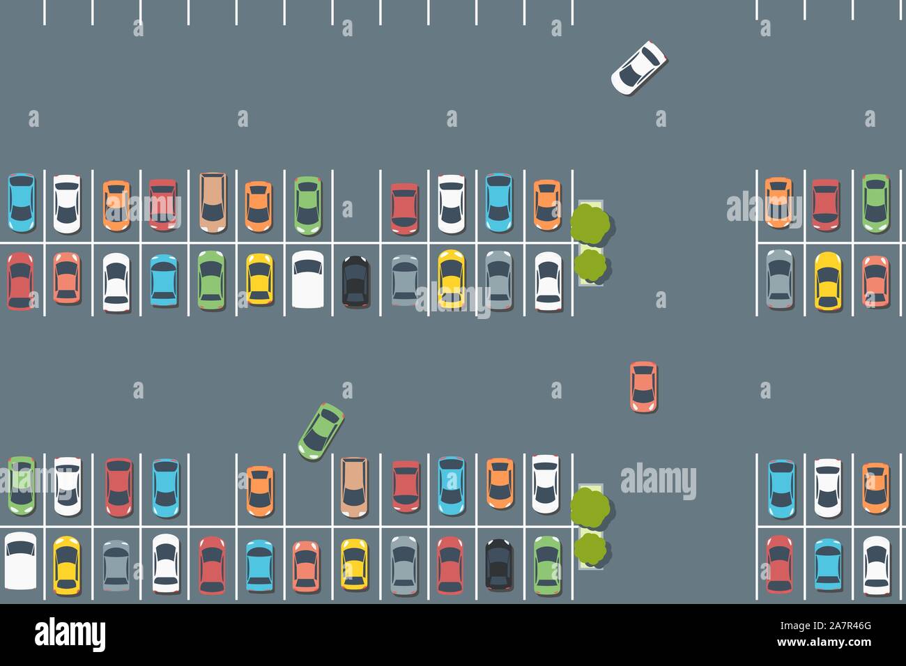 Parking lot graphics - vector car park infrastructure illustration ...