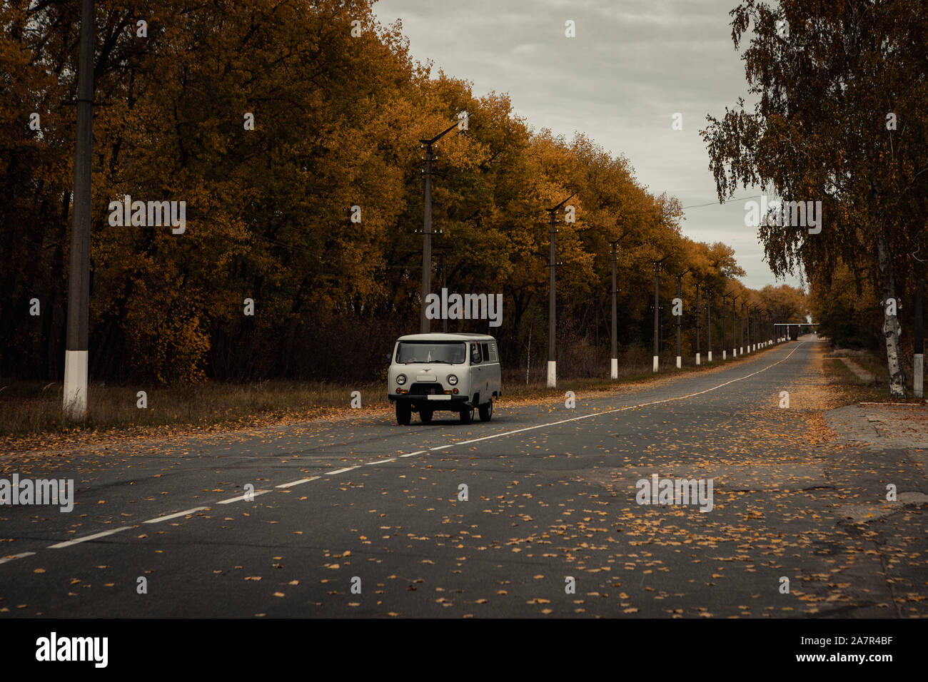 Empty streets in the Chernobyl exclusion zone near the ghost town of ...