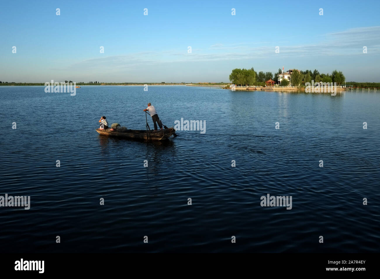--FILE--An view of Baiyang Lake in the Xiong'an New Area in north China ...