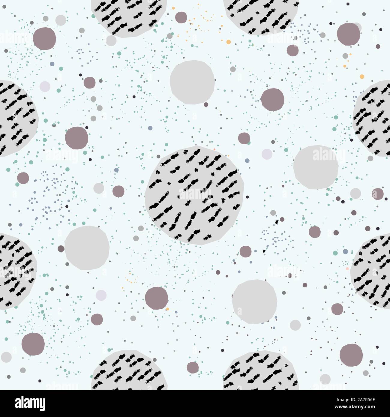 Seamless pattern with pastel colored balls on dotted background ...