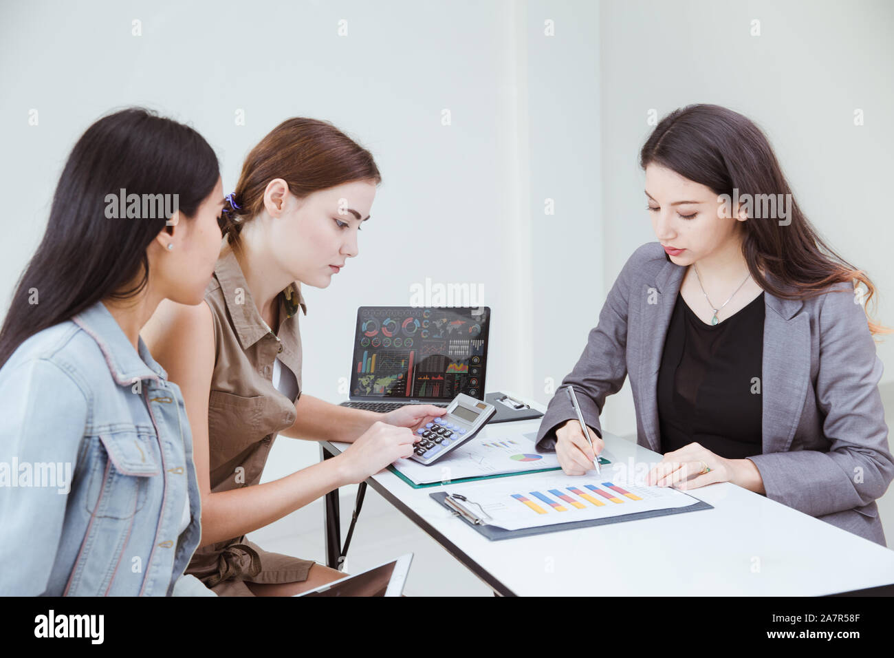 Businesspeople Smart Women Team work meeting together in conference ...