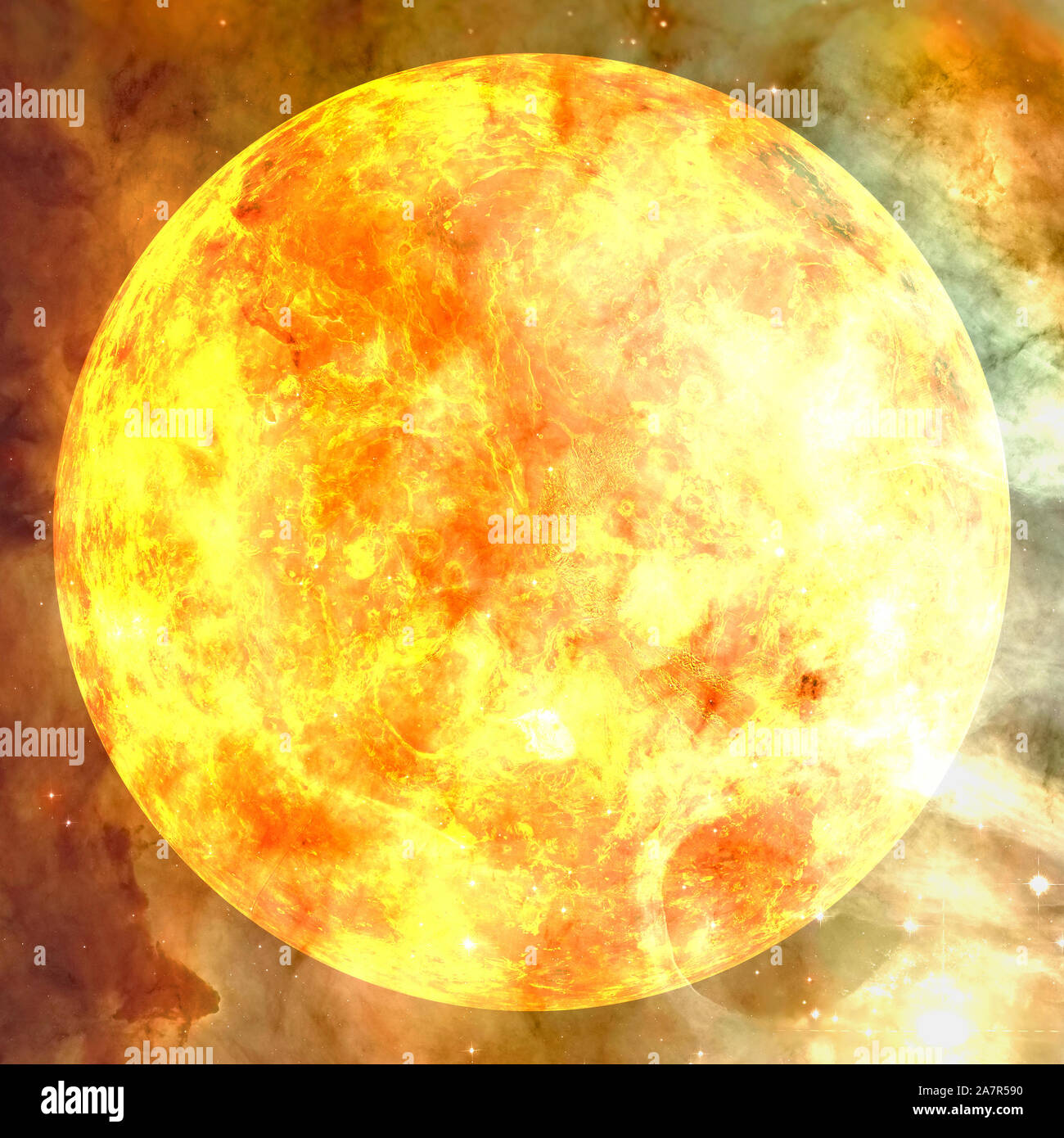 Planet Venus. Cosmos art. Elements of this image furnished by NASA ...