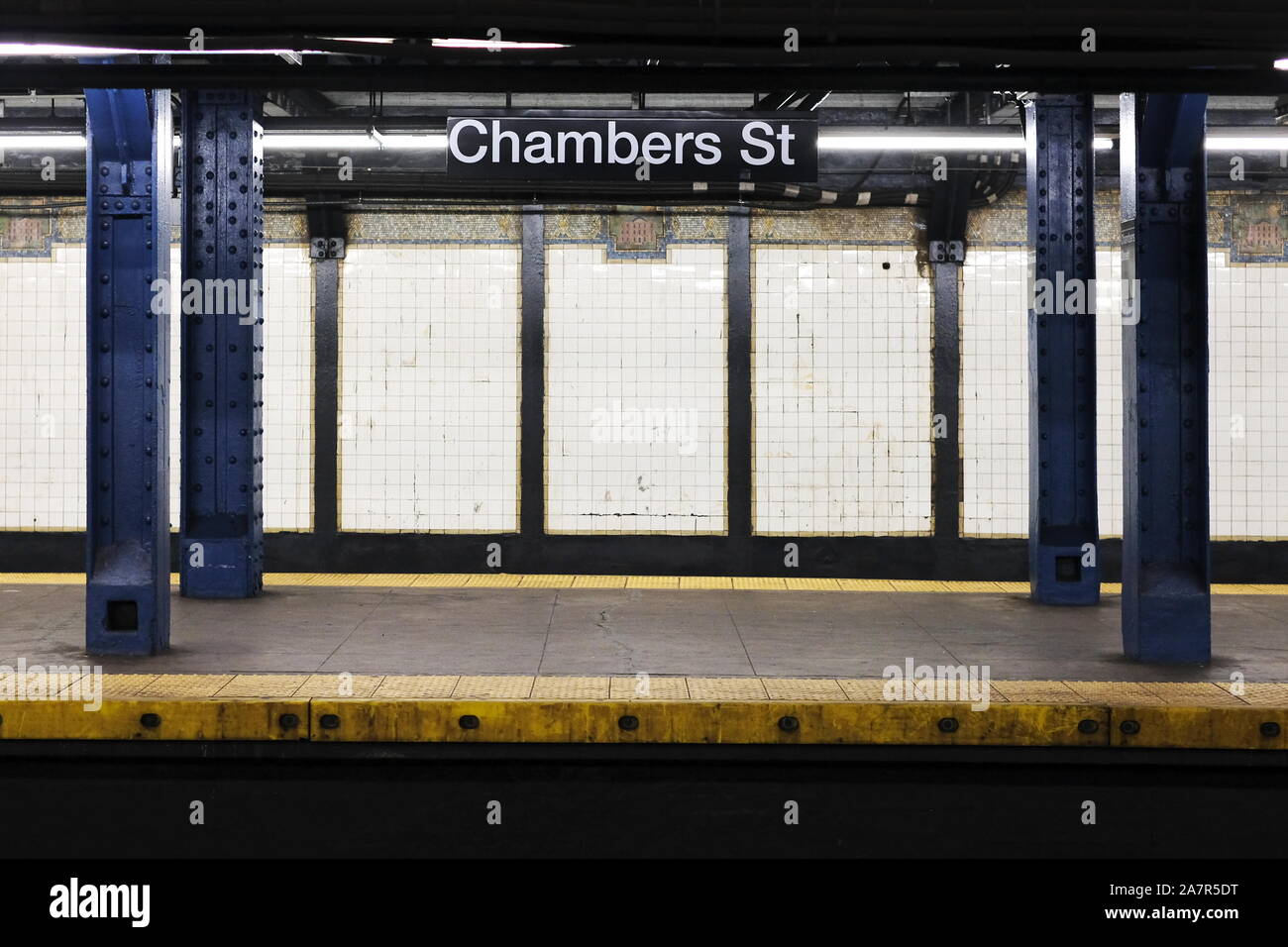 subway st chambers st new york Stock Photo - Alamy