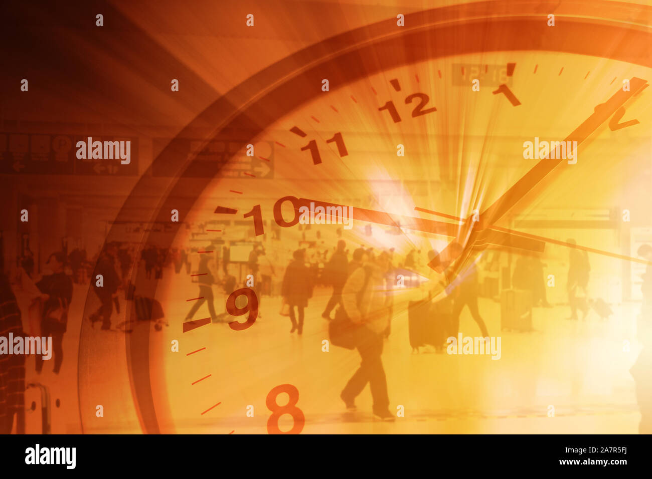 Working Hours Business Times with business people walking in subway ...