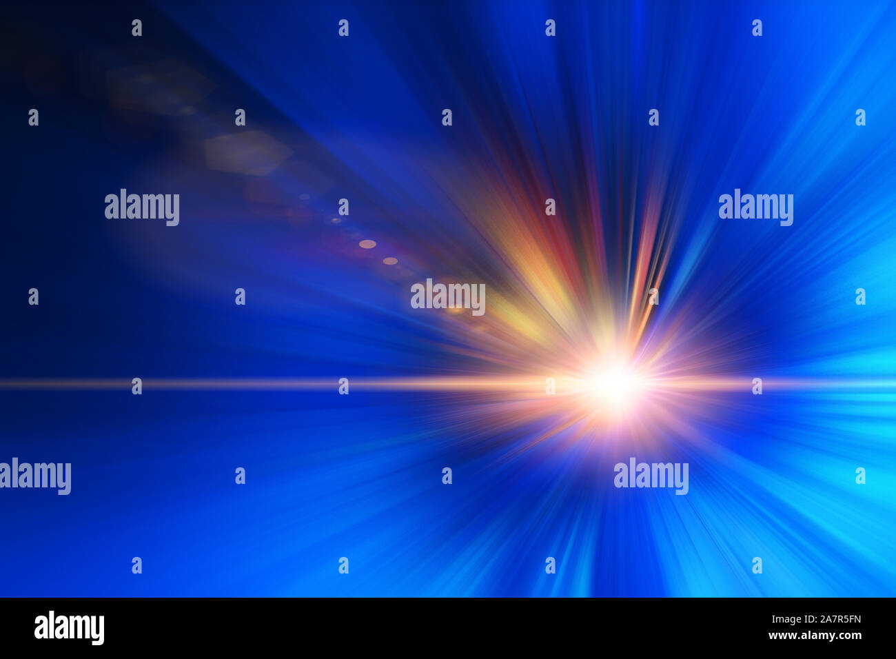 fast speed high performance zoom blur motion blue light flare effect ...