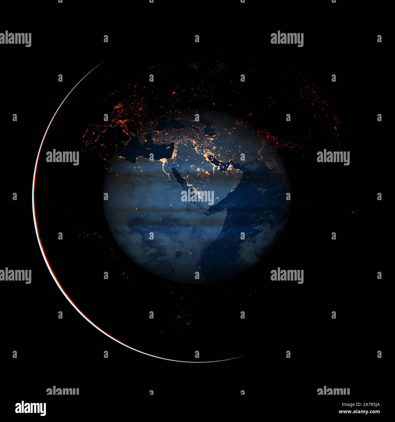 Beautiful view of earth from space. Elements of this image furnished by ...