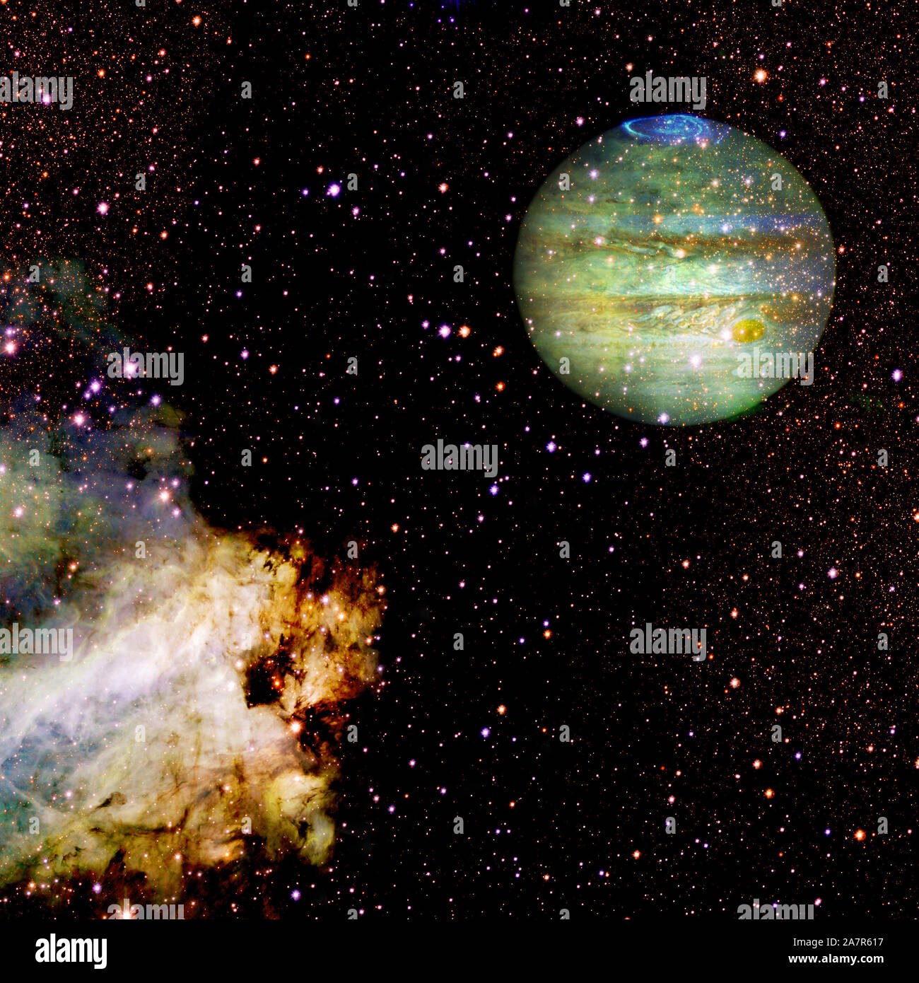 Planet Jupiter in outer space. Science wallpaper. Beauty of the ...