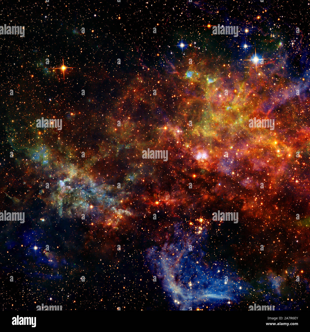 Nebula, starfield, cluster of stars in outer space. Beauty of endless ...