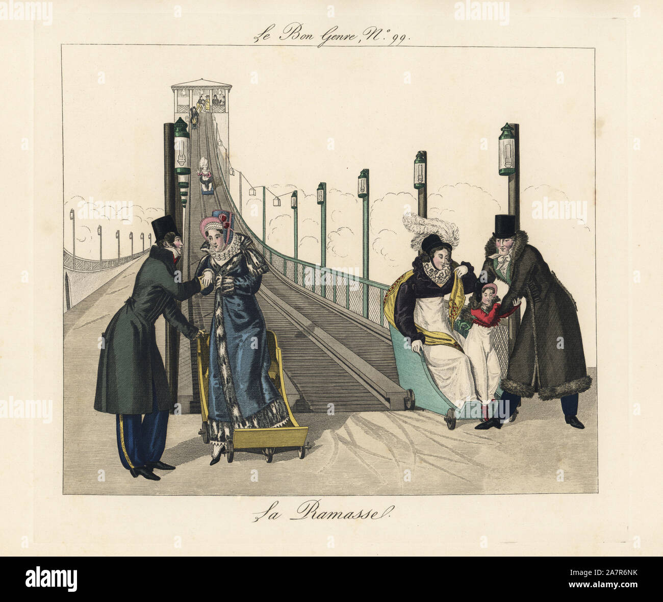 A gentleman helps a woman step down from a car after a descent down the ...