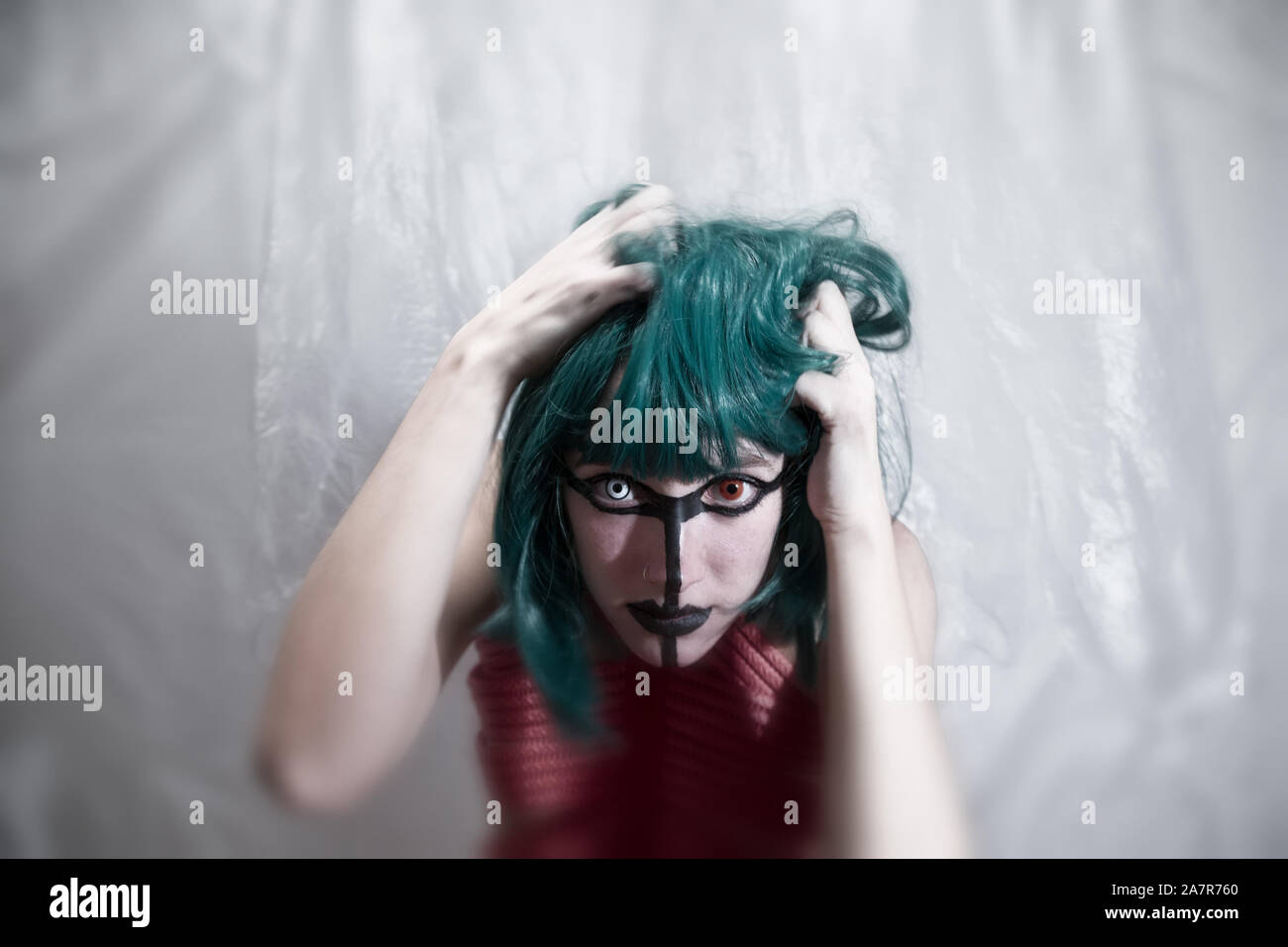 Face of android girl Stock Photo - Alamy