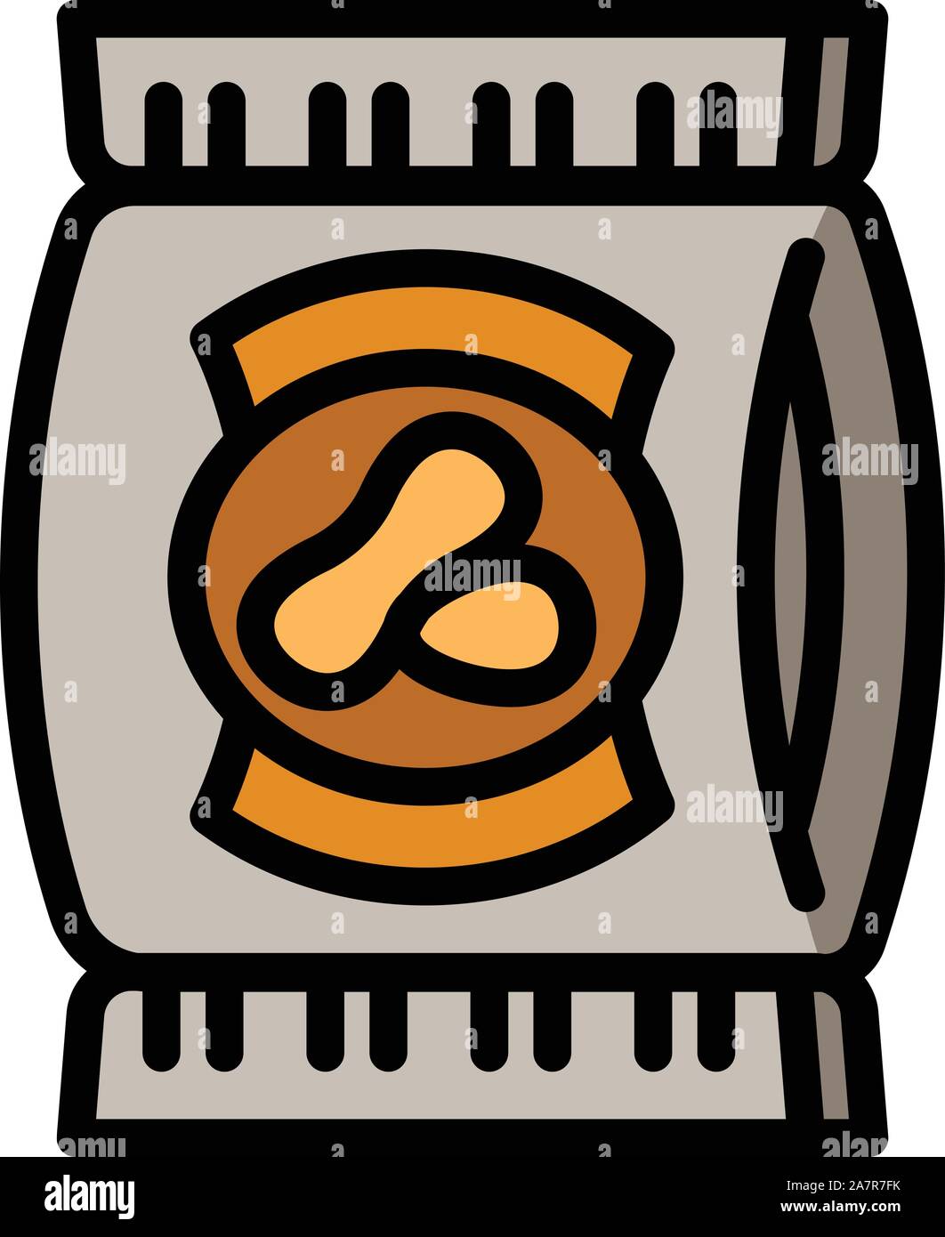 Whole peanut package icon. Outline whole peanut package vector icon for ...