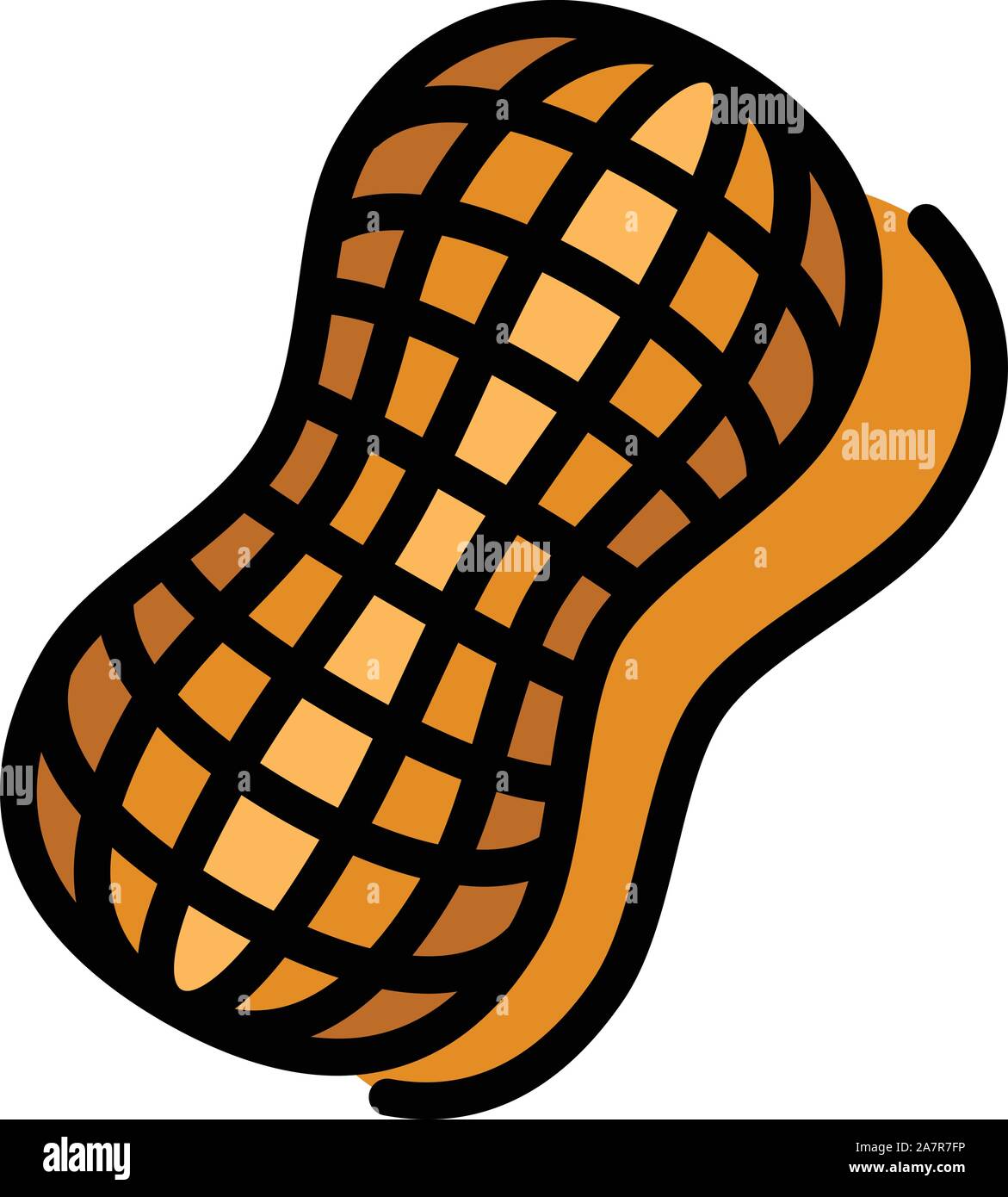 Shell peanut icon. Outline shell peanut vector icon for web design ...