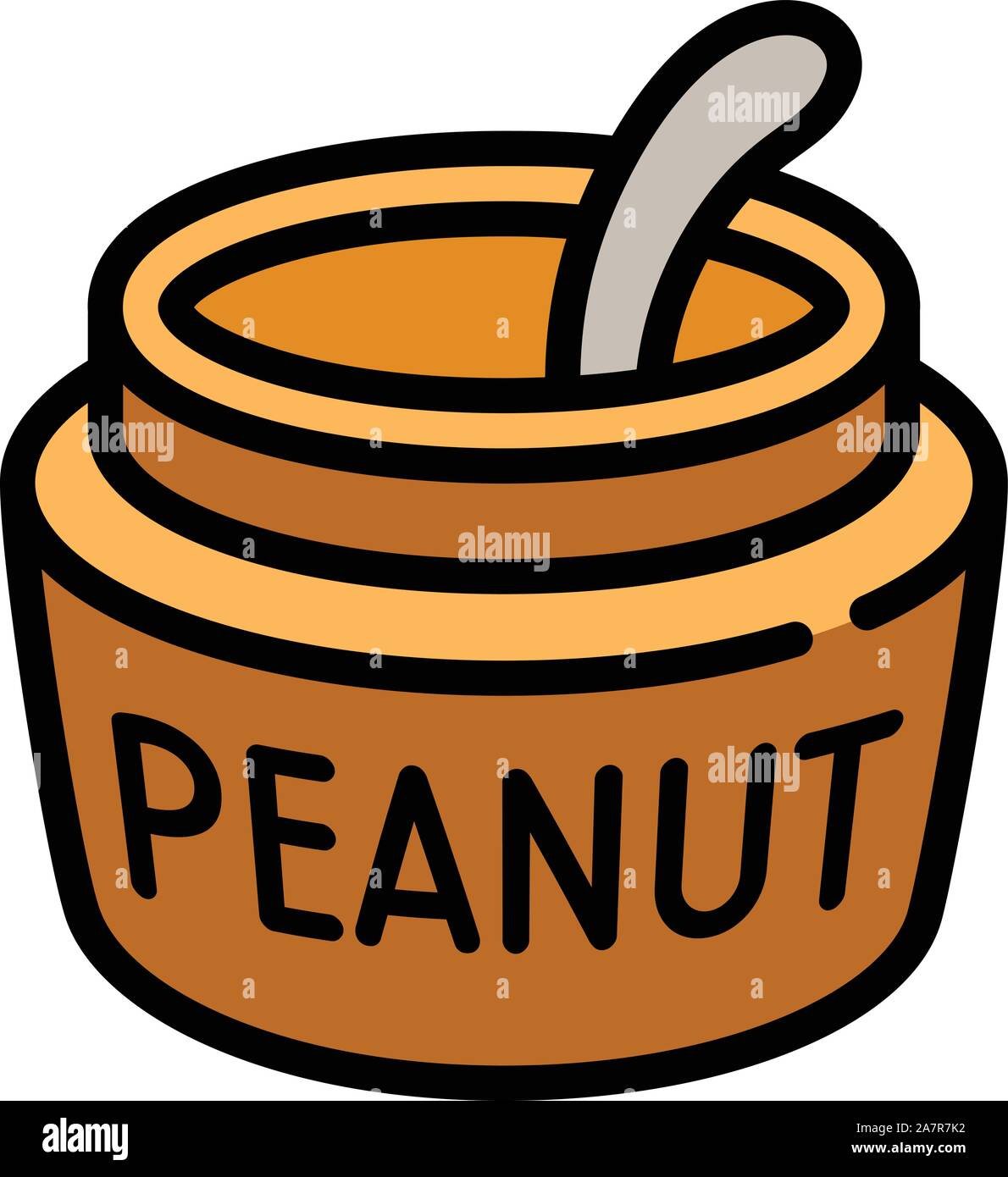 Peanut jar spoon icon. Outline peanut jar spoon vector icon for web ...