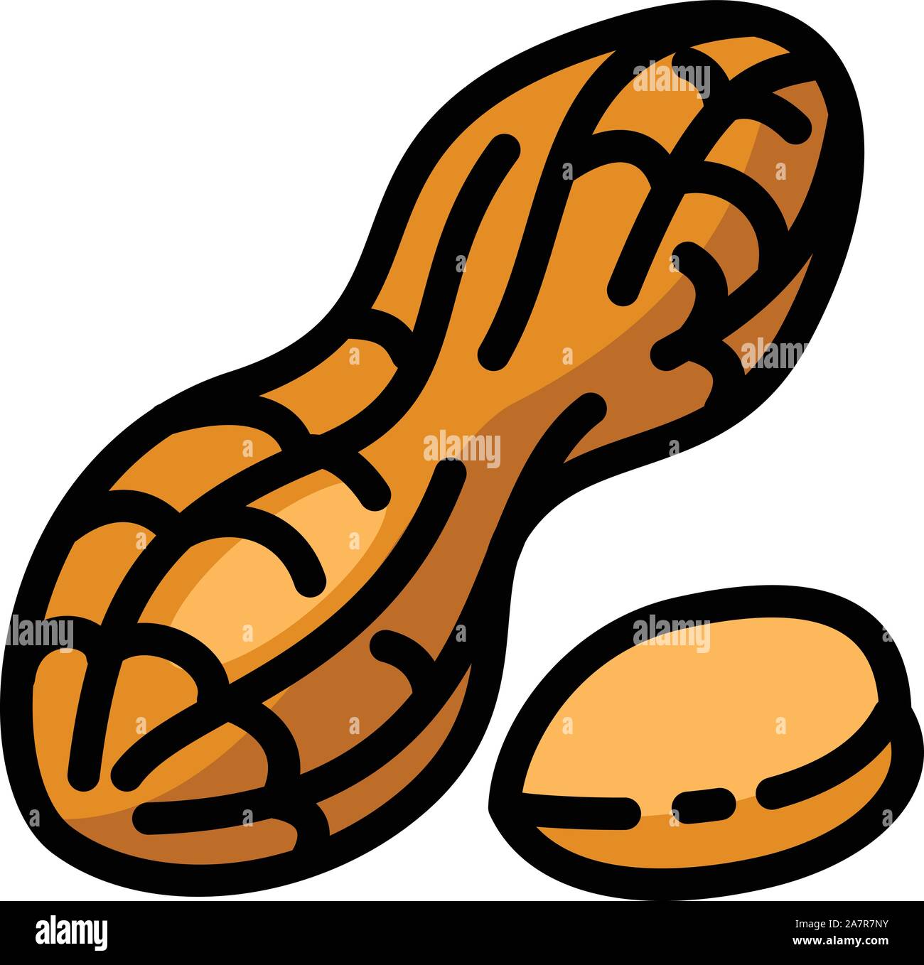 Natural peanut icon. Outline natural peanut vector icon for web design ...