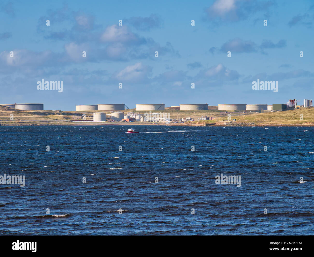 Sullom Voe Oil Terminal and Gas Plant in Shetland, UK - the plant ...