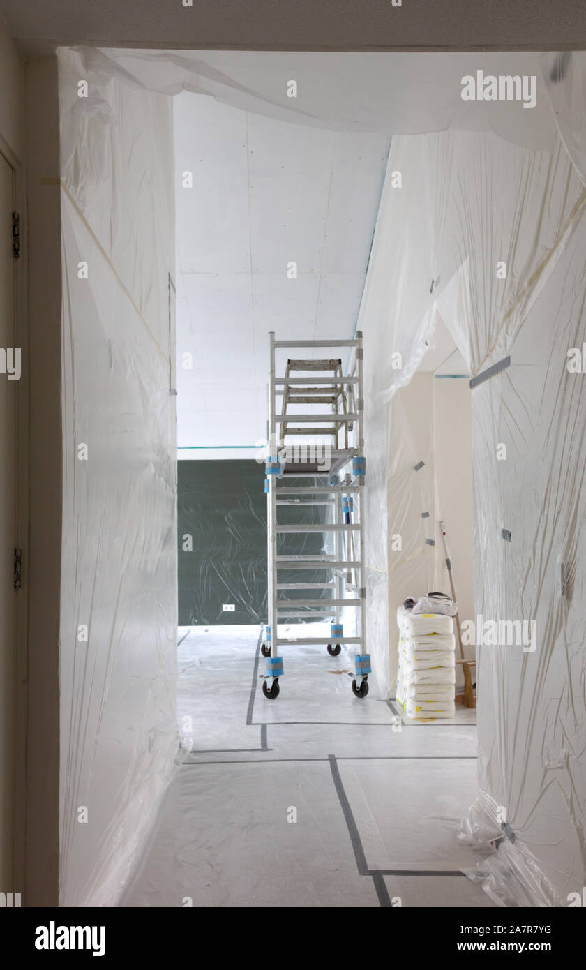 Scaffolding covered with plastic hi-res stock photography and images ...