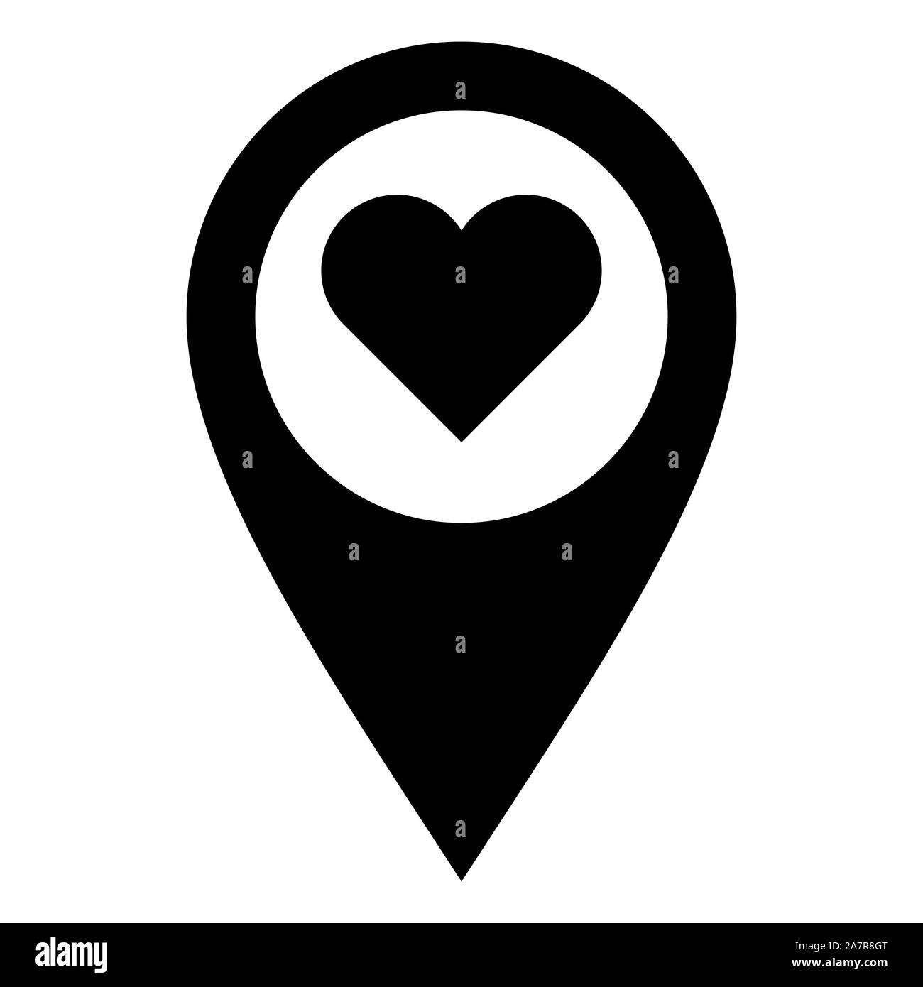 Heart and location pin Stock Photo - Alamy