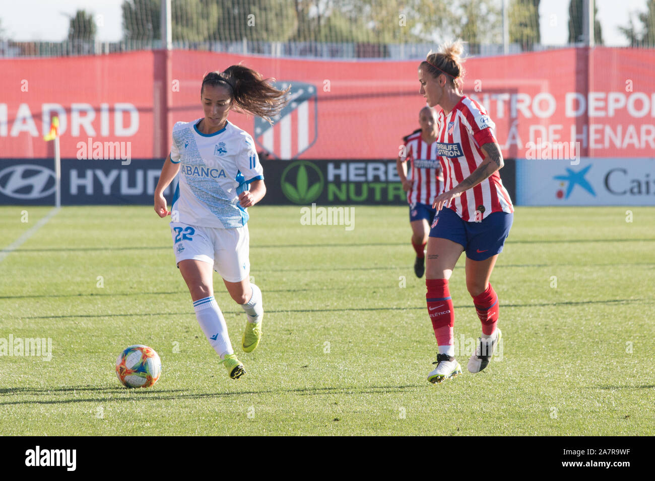 Madrid, Spain. 03rd Nov, 2019. Cris (L) and Angela Sosa (R).Atlético de ...