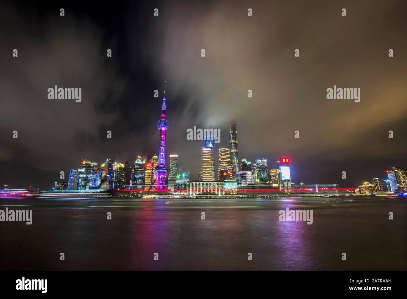 Skyline of the Lujiazui Financial District with the Shanghai Tower ...