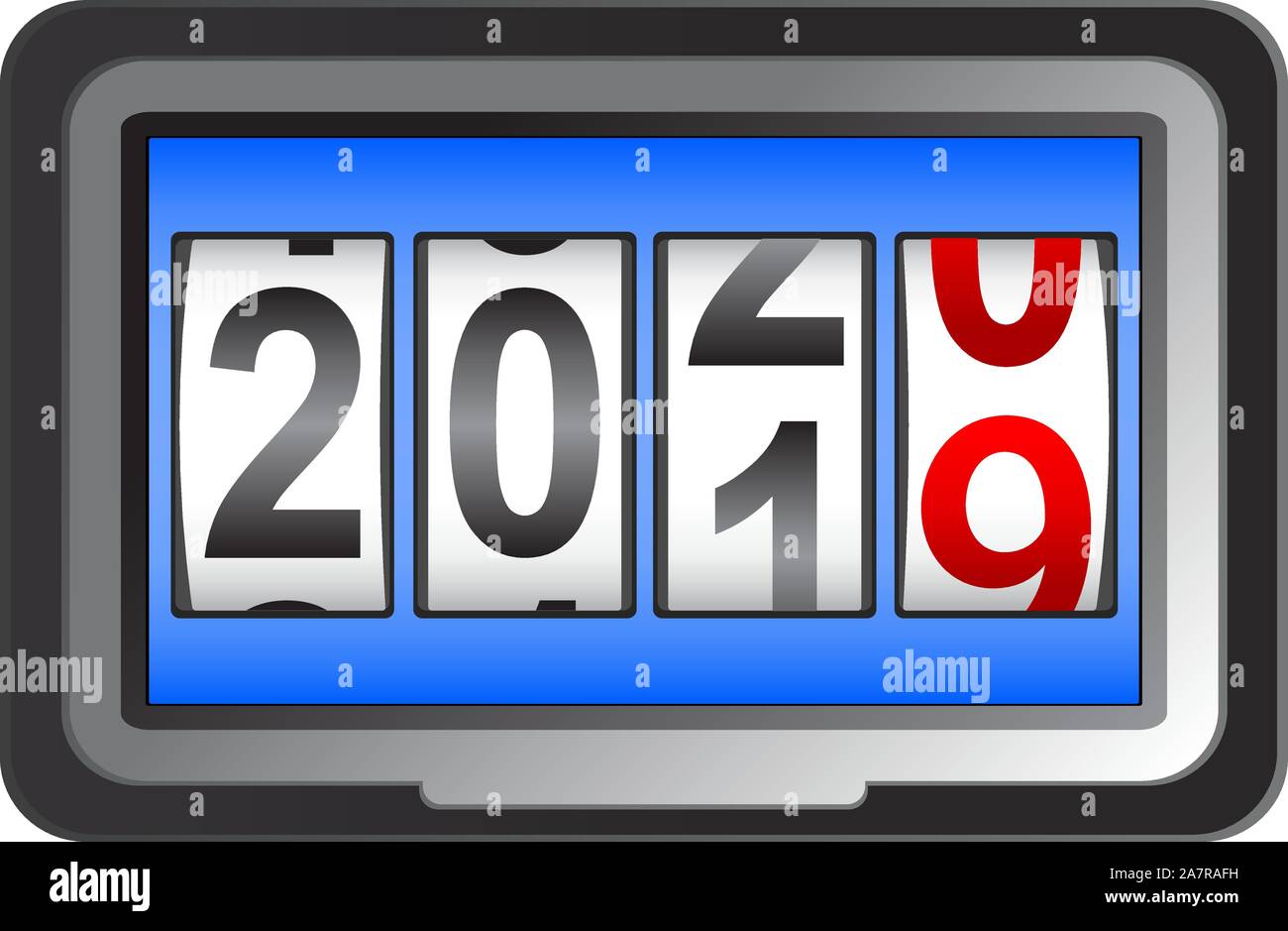 2020 New Year counter, change calendar illustration Stock Vector Image ...
