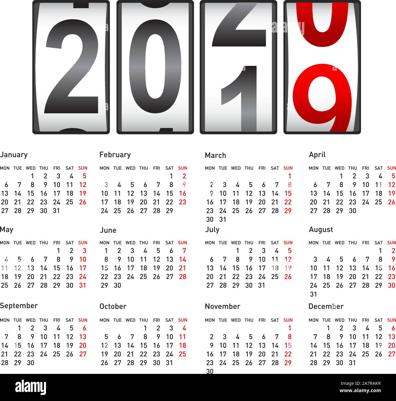 2020 end Stock Vector Images - Alamy