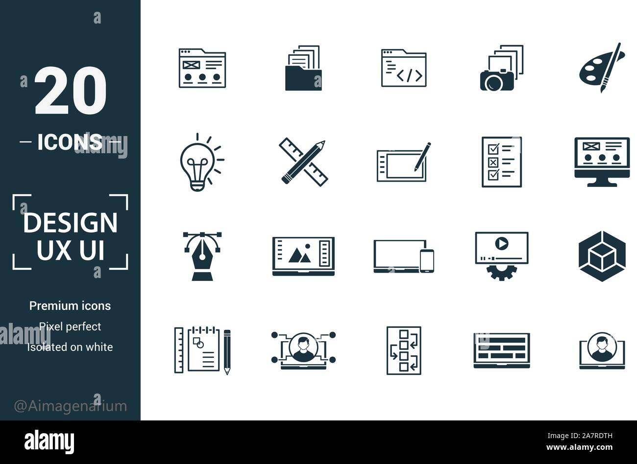 Ui icon set. Include creative elements search, done, thumb up, zoom out ...