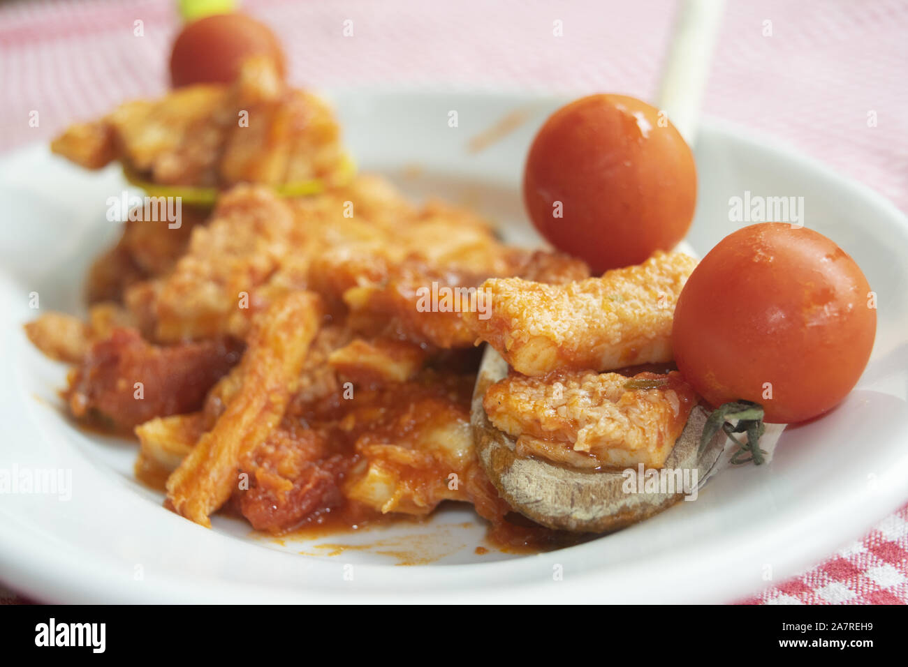 tomato sauce tripe tipycal of Rome and Spain Stock Photo - Alamy
