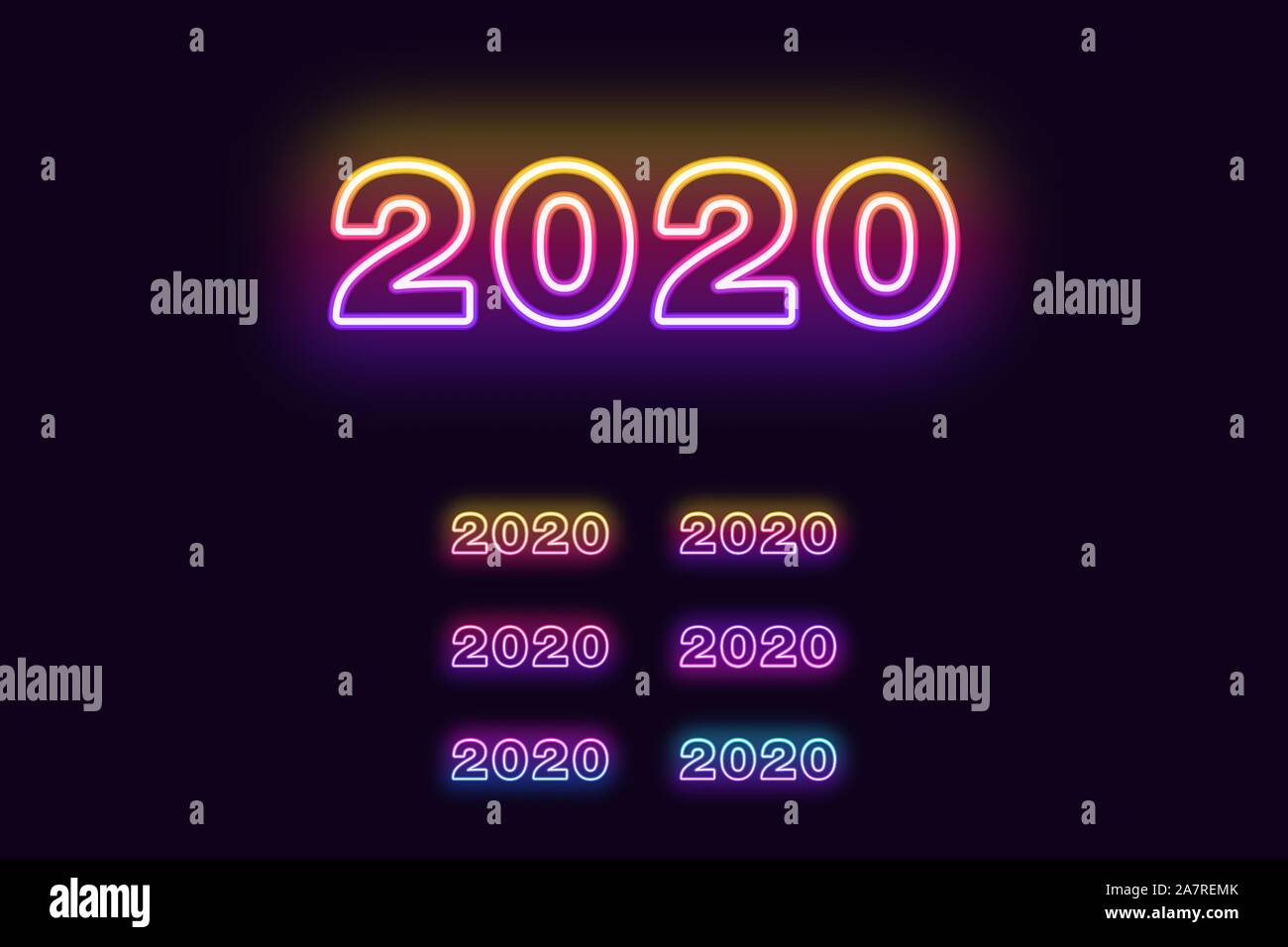 2020 neon Stock Vector Images - Alamy