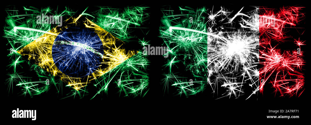 Brazil, Brazilian vs Italy, Italian New Year celebration sparkling ...