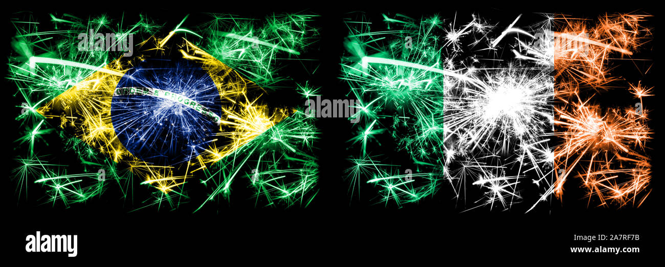Brazil, Brazilian vs Ireland, Irish New Year celebration sparkling ...