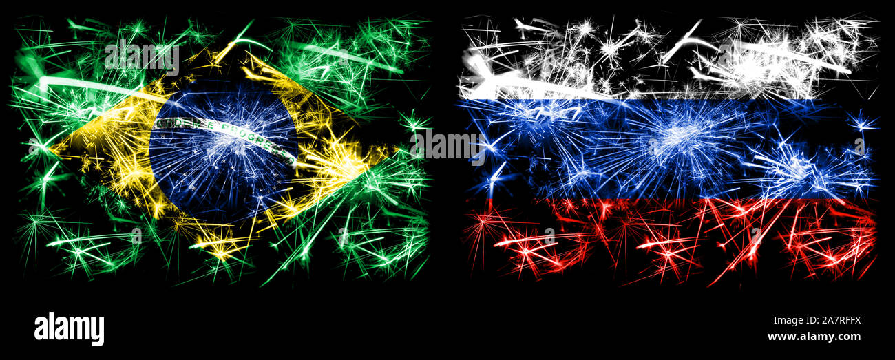 Brazil, Brazilian vs Russia, Russian New Year celebration sparkling ...