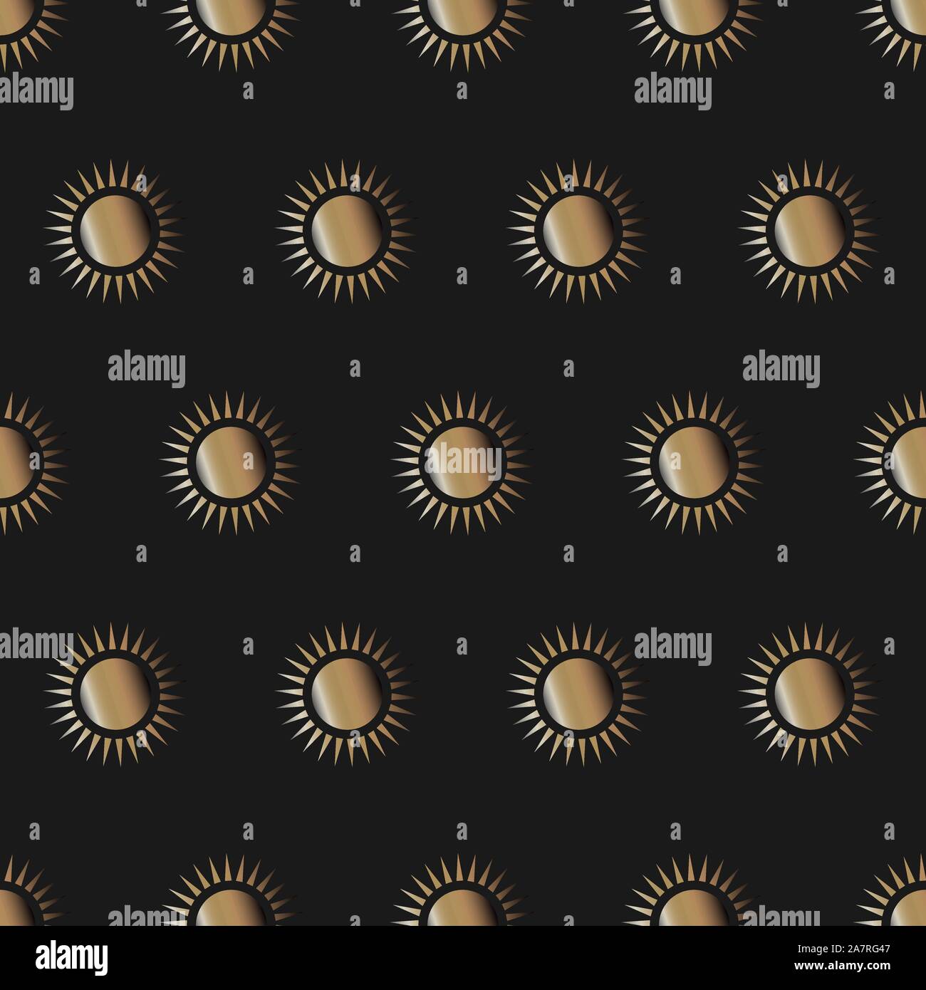 Cute Golden sun seamless pattern. Vector Illustration Stock Vector ...