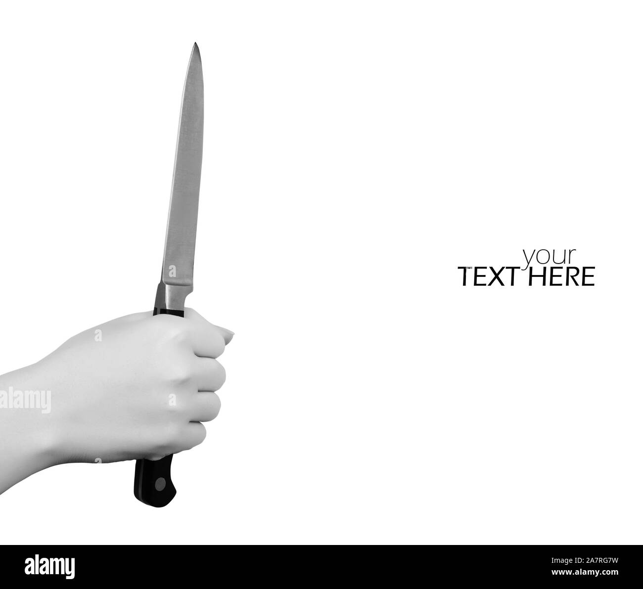 Kitchen knife hand Black and White Stock Photos & Images - Alamy
