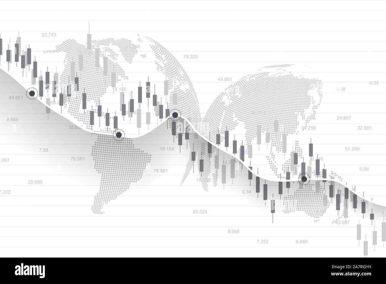 Stock market or forex trading graph in graphic concept for financial ...