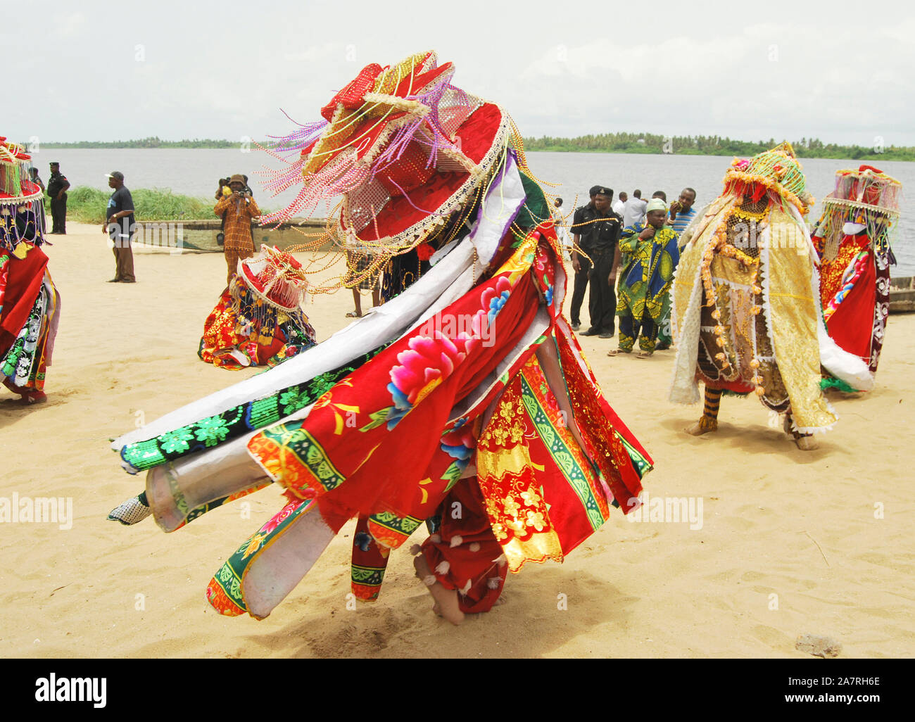 ORI-ADE Masks dancing at the Bank of Badagry Historical Slave Trade ...