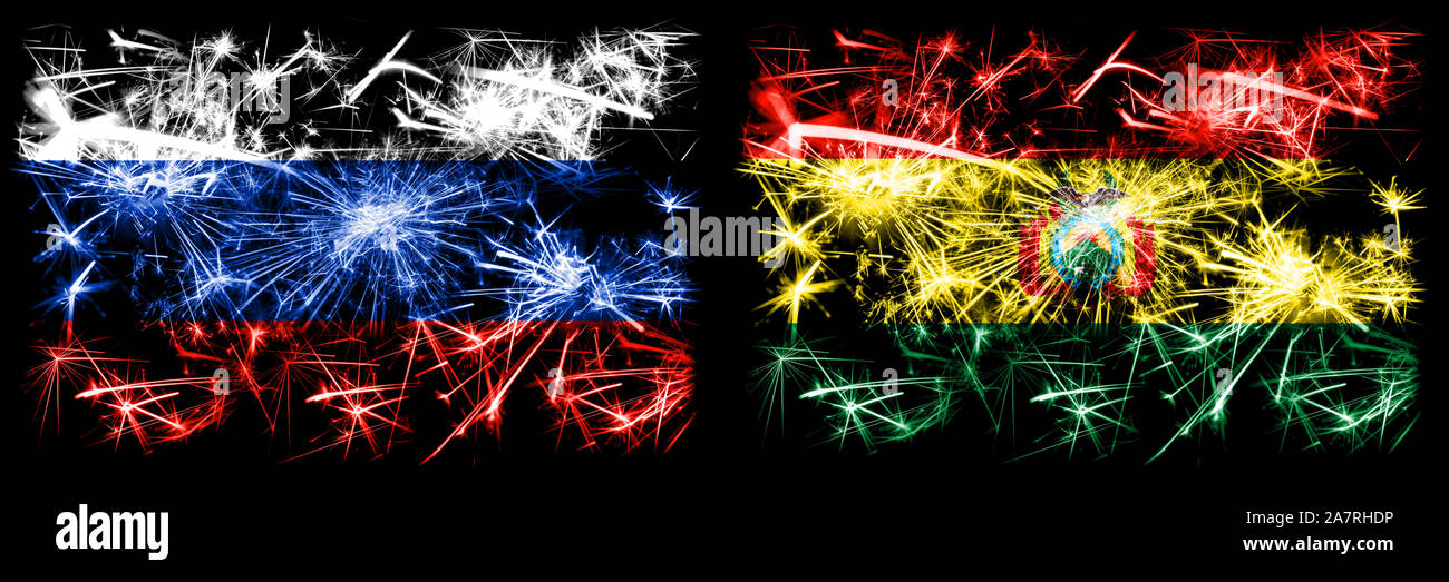 Russia, Russian vs Bolivia, Bolivian New Year celebration sparkling ...