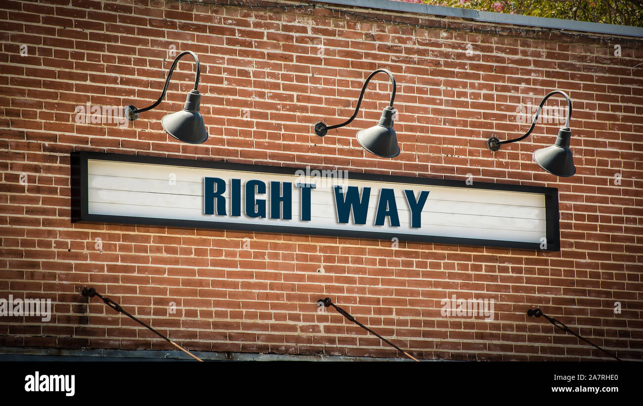 Street Sign the Direction Way to Right Way Stock Photo - Alamy